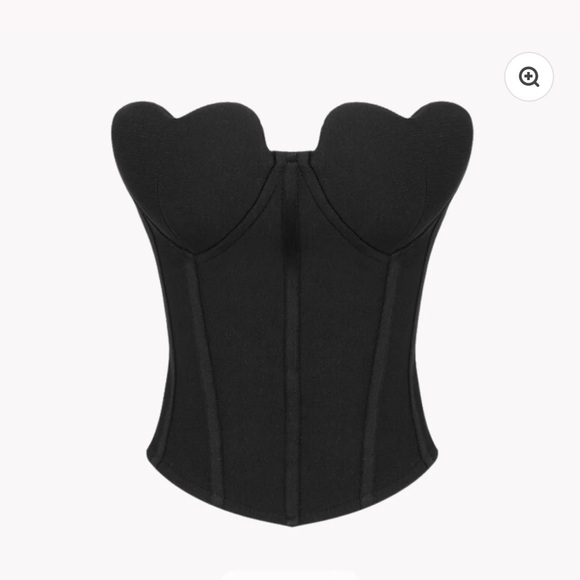 Kelly Obi | Tops | Nwt Kelly Obi Black Heart Strapless Crop Top | Poshmark